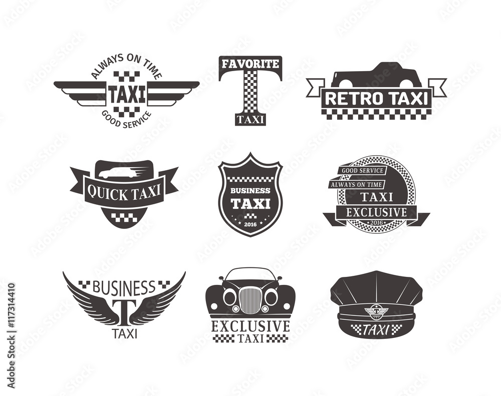 Vintage and modern taxi logos taxi label, taxi badge and design ...