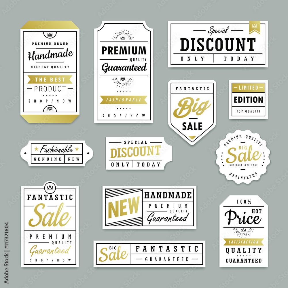 Elegant label design set Stock Vector | Adobe Stock