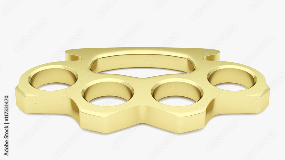 Gold Knuckle Duster in a high key studio environment. Version 2 of 2 ...