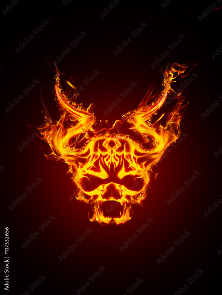 The head of fire demon Stock Photo | Adobe Stock