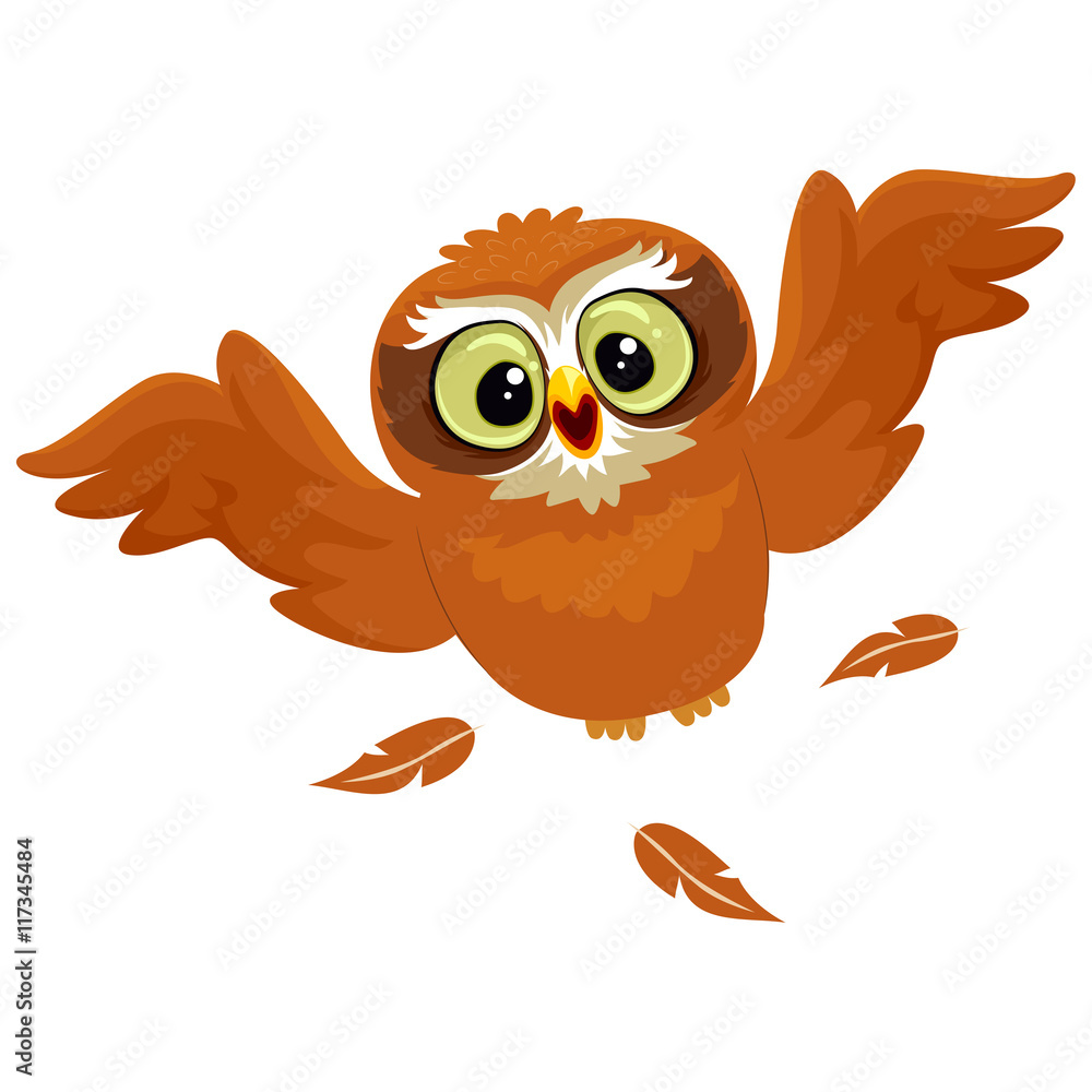 Cute Flying Owl Illustration