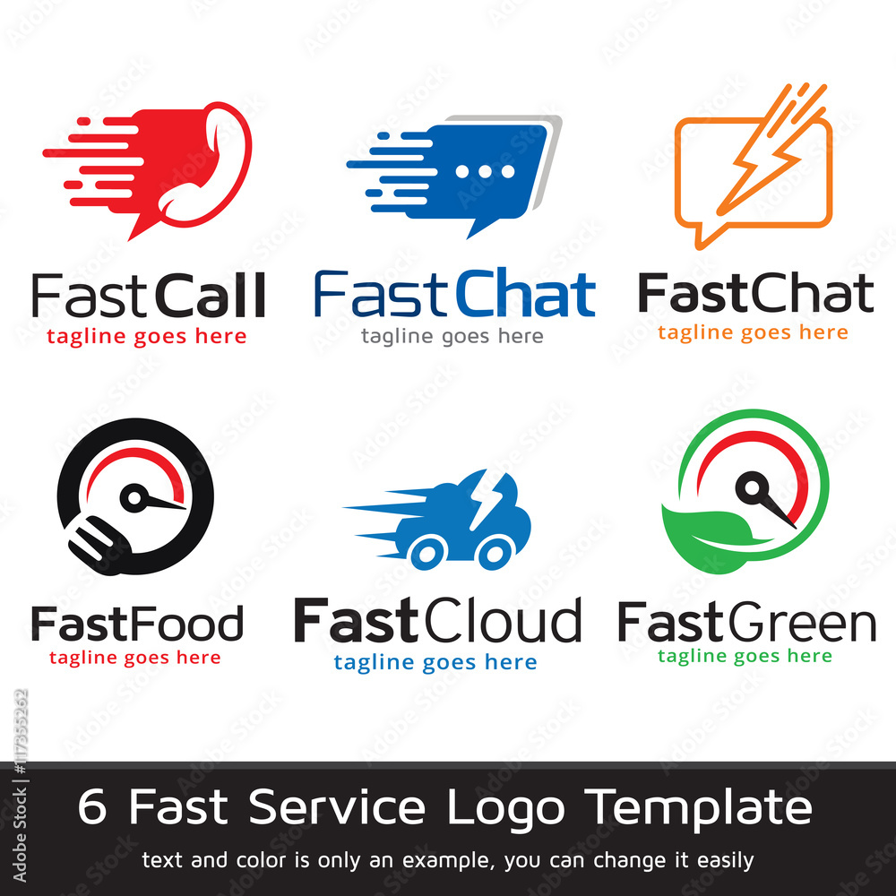 Fast Service Logo Template Design Vector Stock Vector | Adobe Stock