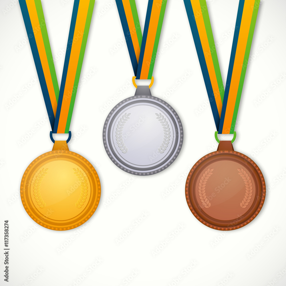 Gold, Silver and Bronze Medals for Olympic Games. Stock Vector | Adobe ...