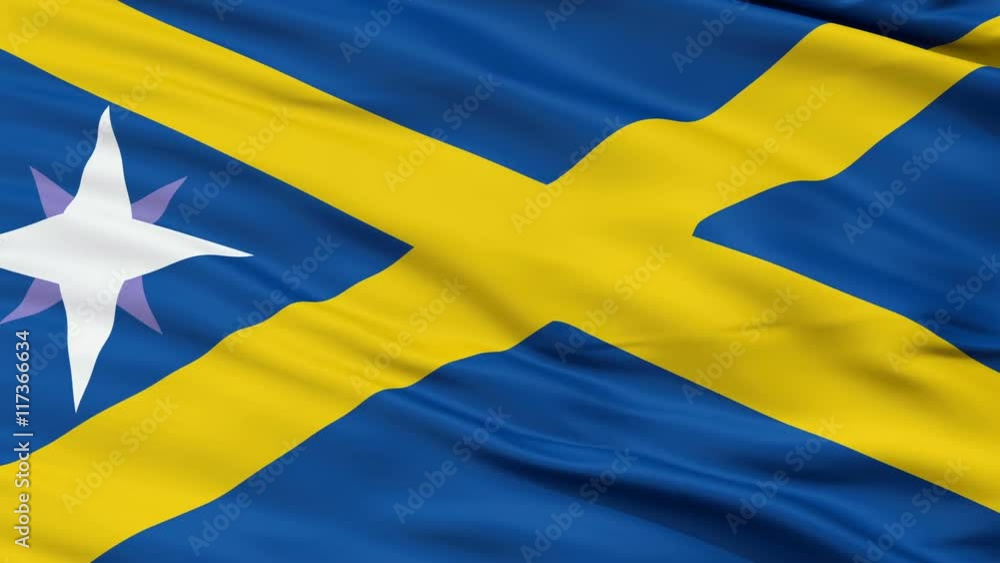 Forcas and Careiras Micronation Flag, Close Up Realistic 3D Animation ...