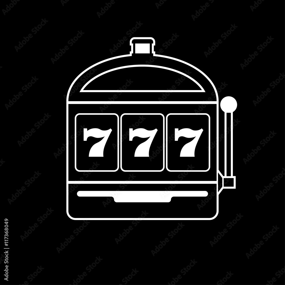 Slot machine icon black and white vector illustration Stock Vector ...