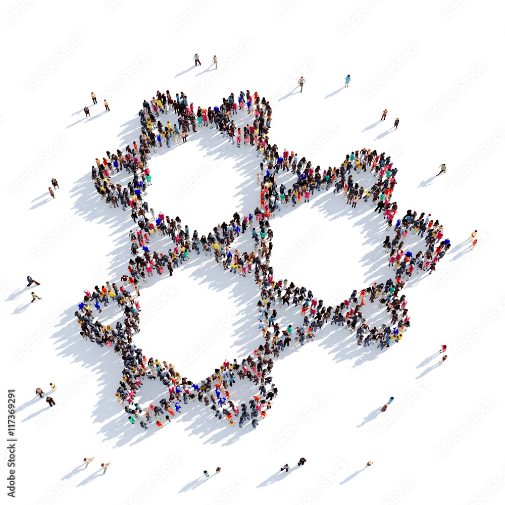 molecule people 3D rendering Stock Illustration | Adobe Stock