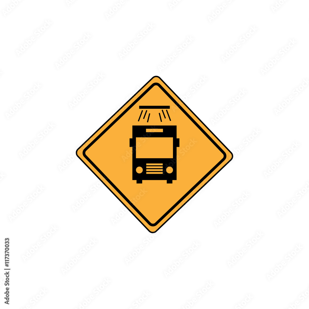 Bus wash - yellow vector sign Stock Vector | Adobe Stock