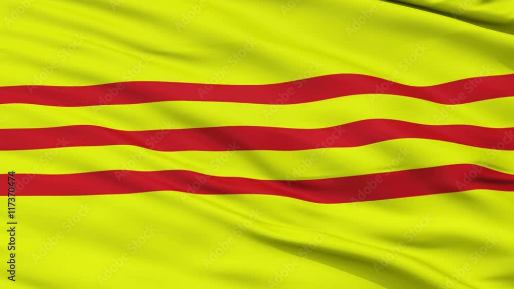 South Vietnam Micronation Flag, Close Up Realistic 3D Animation ...