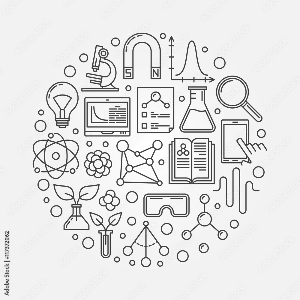 Vector science round illustration Stock Vector | Adobe Stock