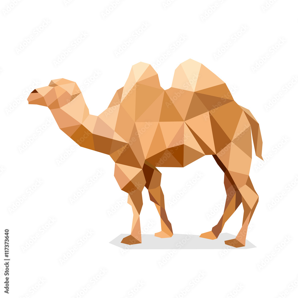 Geometric Camel made with triangles. Stock Vector | Adobe Stock