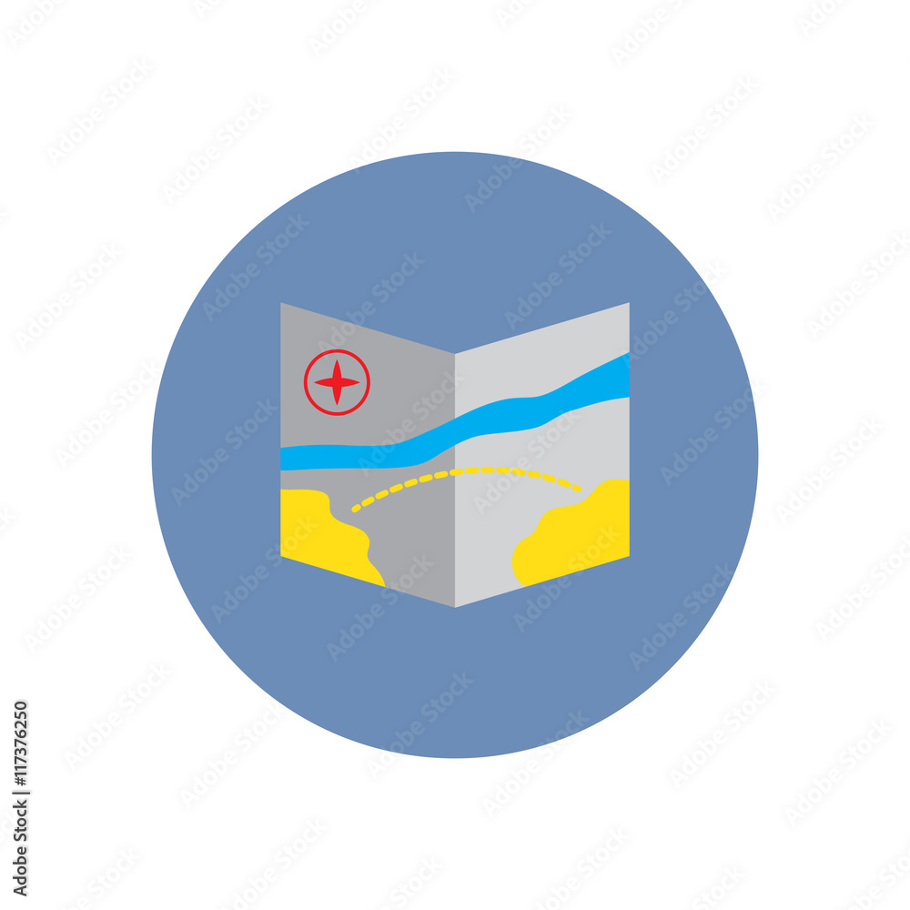 stylish icon in color circle tourist map Stock Vector | Adobe Stock