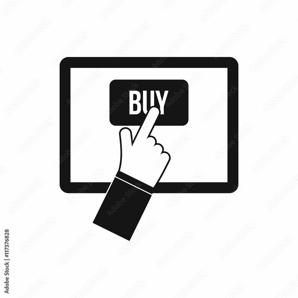 Online shopping icon in simple style isolated on white background ...
