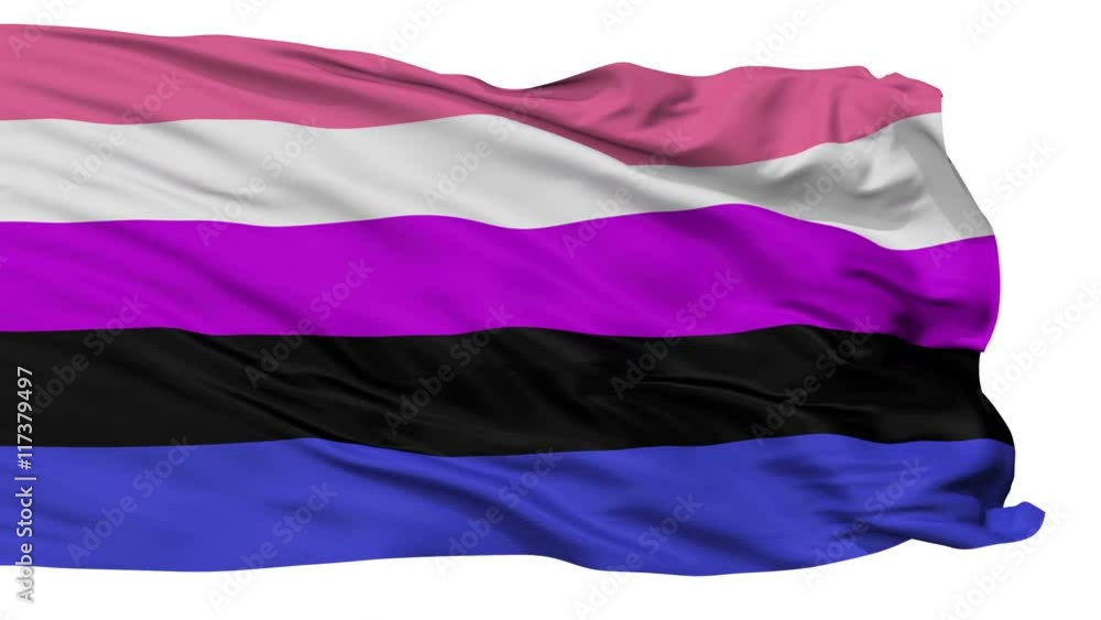 Gender Fluidity Pride Flag, Close Up Realistic 3D Animation, Seamless ...