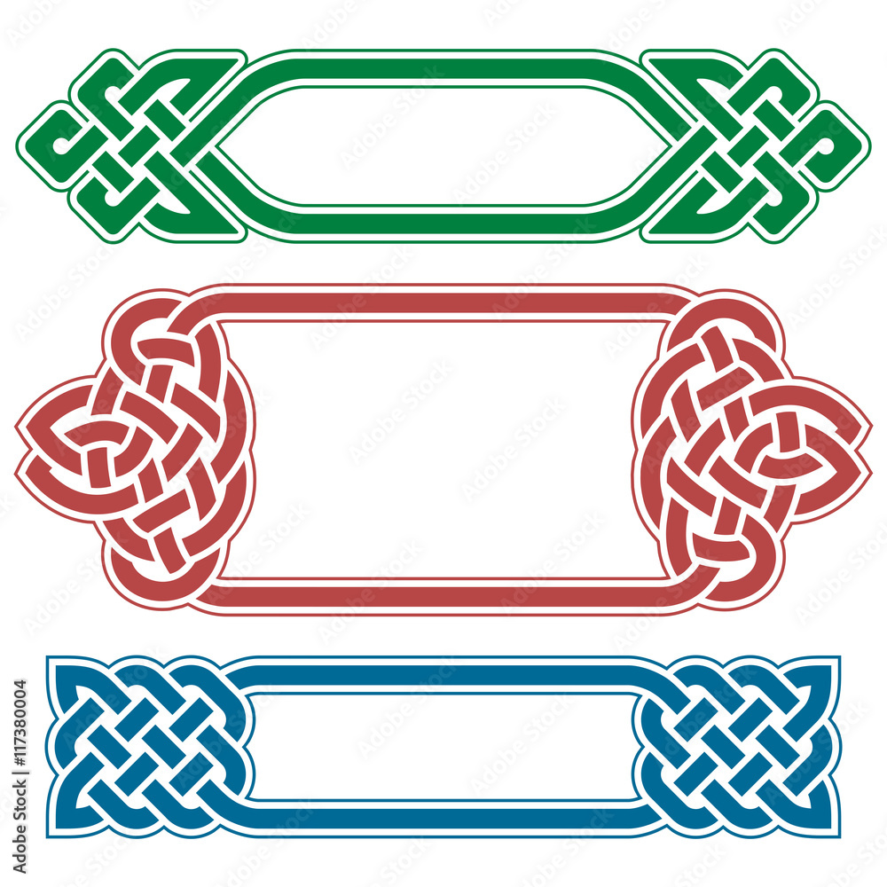 Vector celtic frame set isolated on white background Stock Vector ...