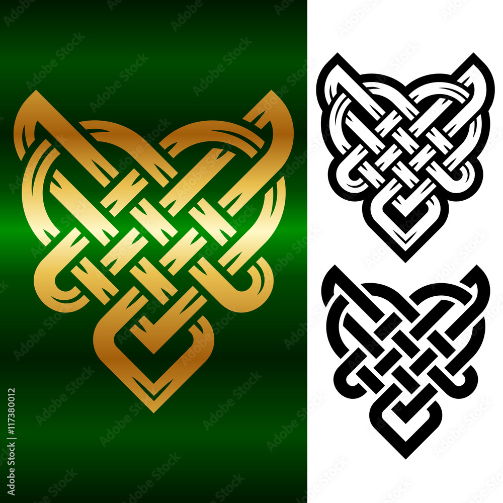 Vector small celtic heart isolated on white background Stock Vector ...
