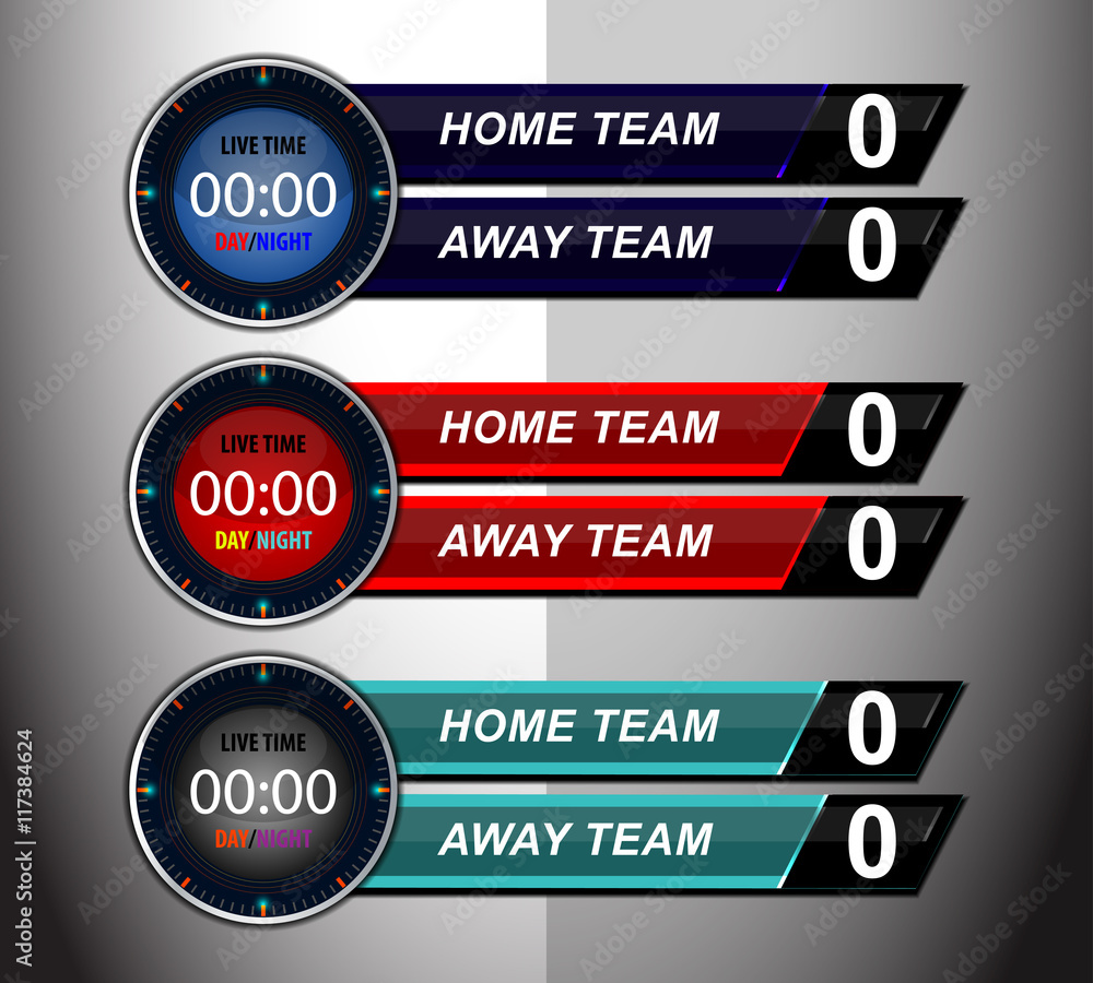 scoreboard timer template design for football soccer, vector ...