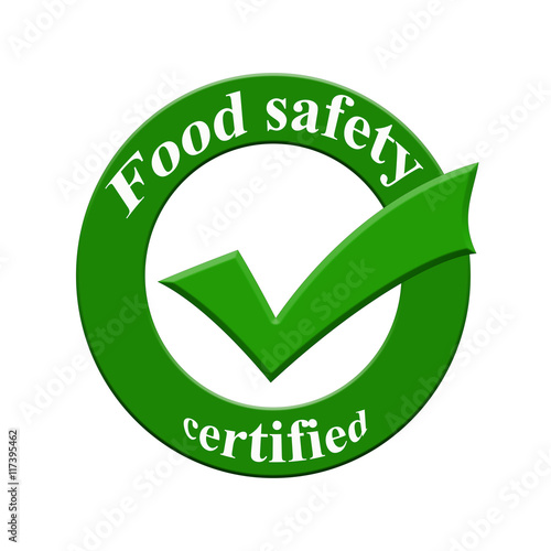 Food safety certified icon or symbol image concept design for business ...