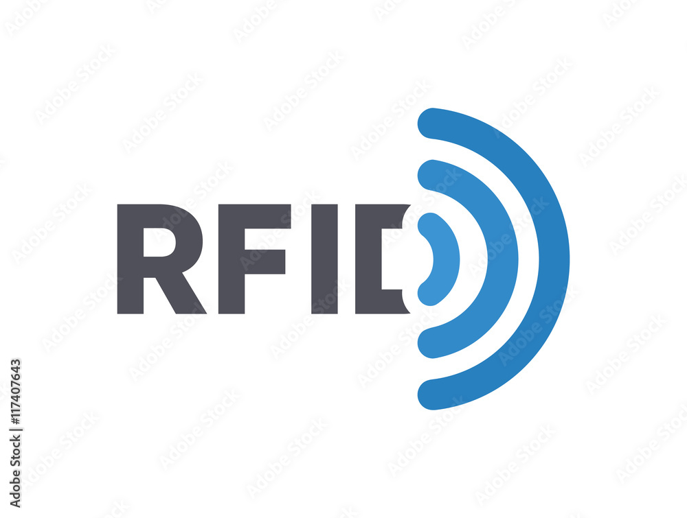 Vector RFID tag logo. Radio-frequency identification symbol or icon ...