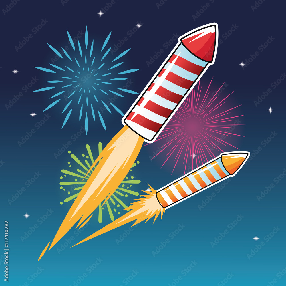 firework celebration explosion icon. Colorfull and night background ...