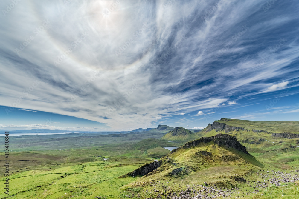 Scottish Highlands Peaks at Bright Sunny Day on the Isle of Skye Stock ...