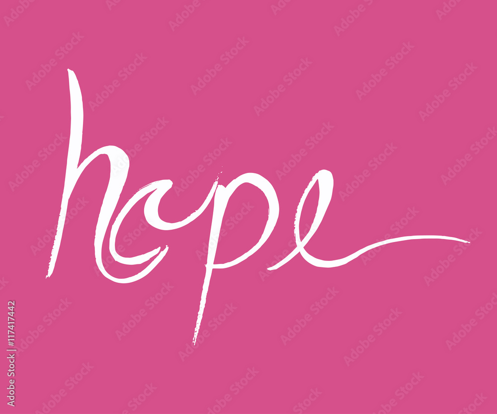 Hope line art by hand drawn; typographic design Stock Illustration ...