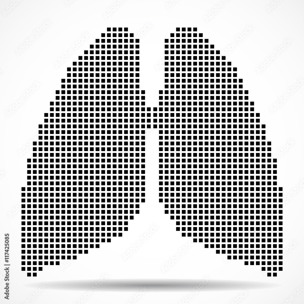 Abstract human lung with pixels. Vector illustration. Eps 10 Stock ...