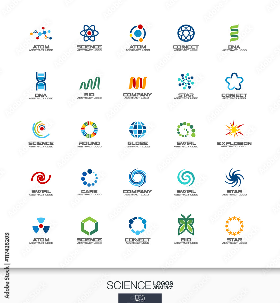 Abstract logo set for business company. Corporate identity design ...