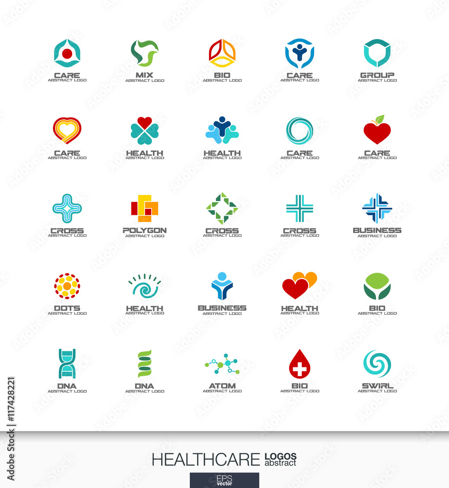 Abstract logo set for business company. Corporate identity design ...