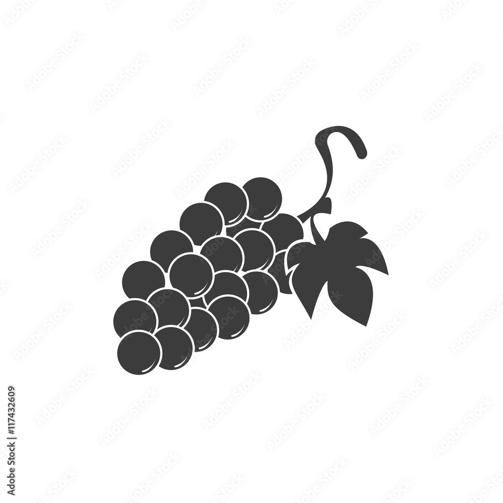 Grapes icon. Grapes Vector isolated on white background. Flat vector ...