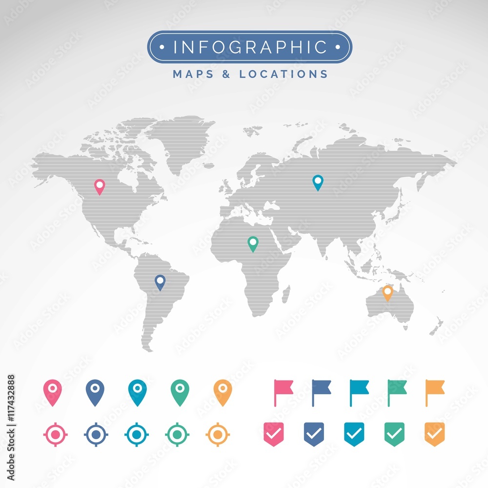 Maps and locations infographic Stock Vector | Adobe Stock