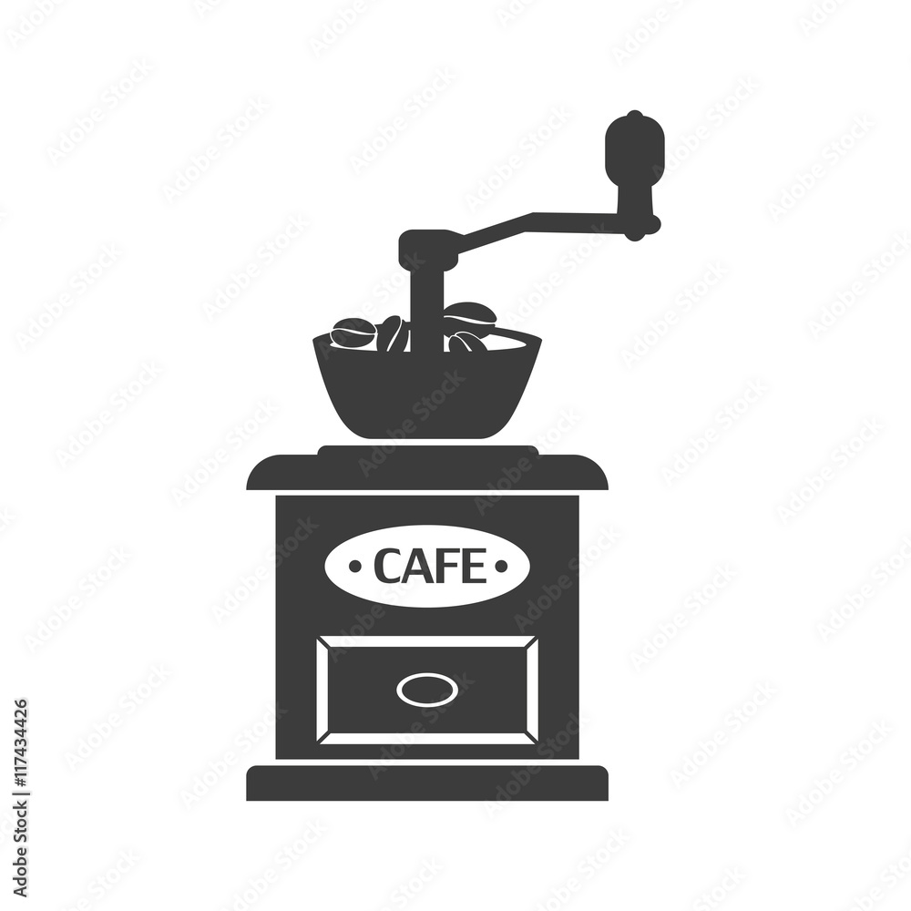 Coffee grinder mill icon. Coffee grinder mill Vector isolated on white ...