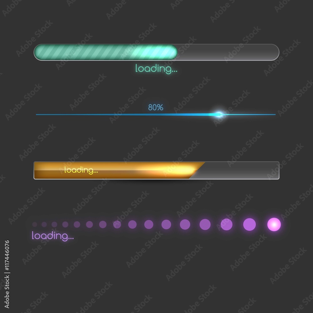 Colorful loading bars Stock Vector | Adobe Stock