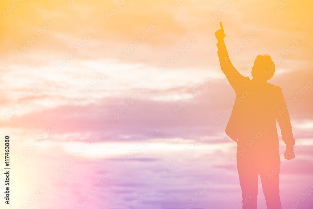 Person Pointing To The Sky