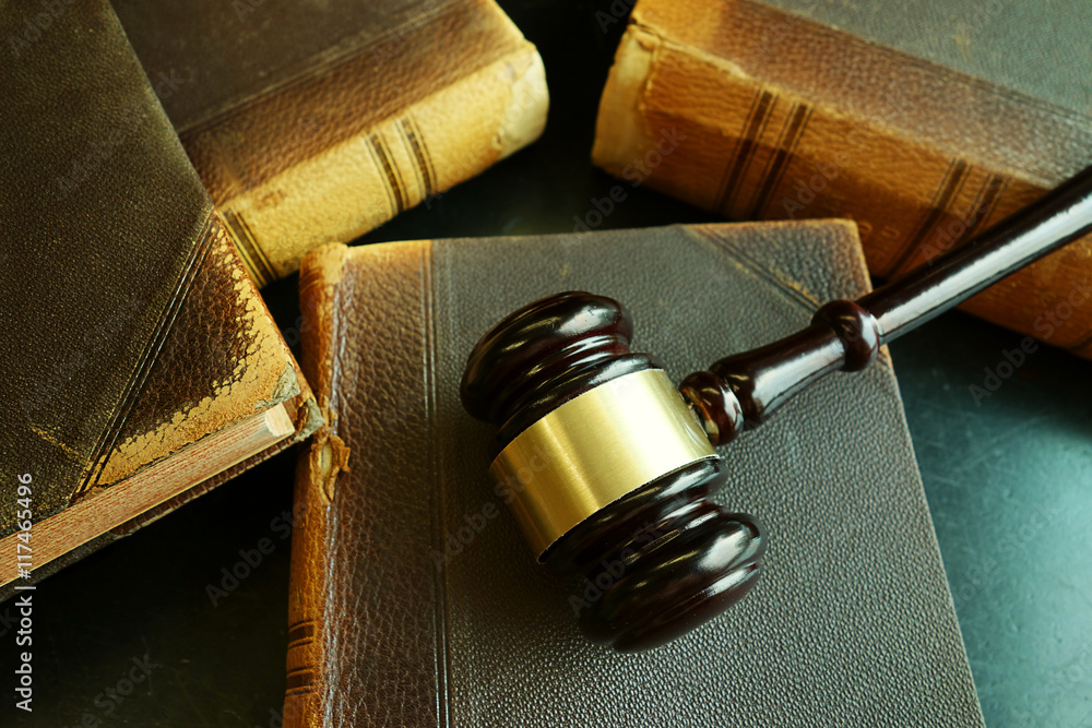 Old law books and gavel Stock Photo | Adobe Stock
