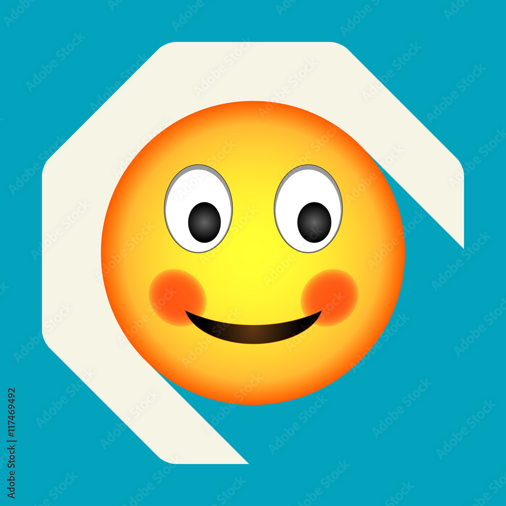 Emoticon shy face. Shy emoji. Isolated vector illustration on ...