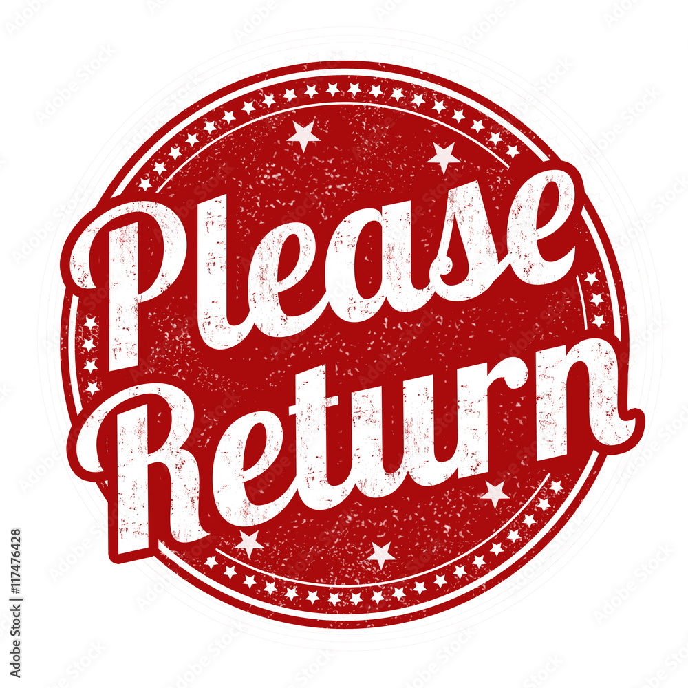 Please return stamp Stock Vector | Adobe Stock