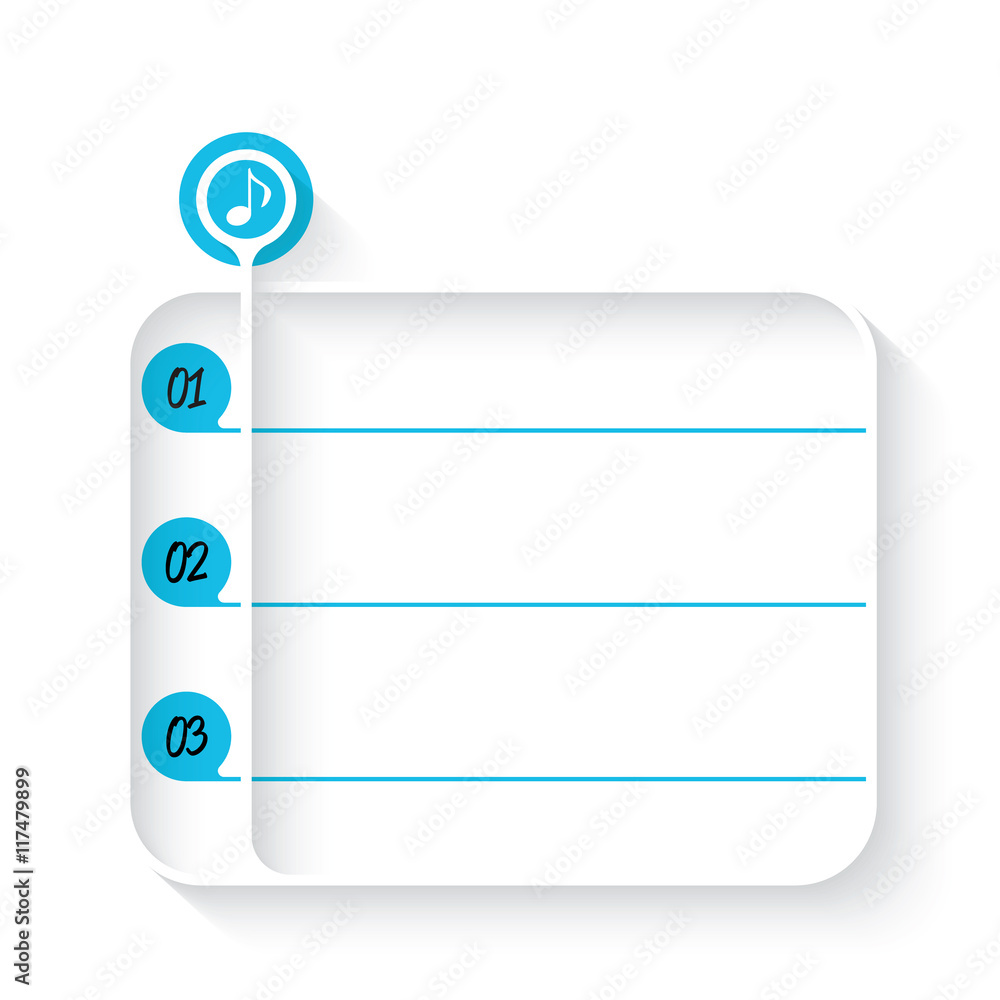 White text box for your text and music symbol Stock Vector | Adobe Stock