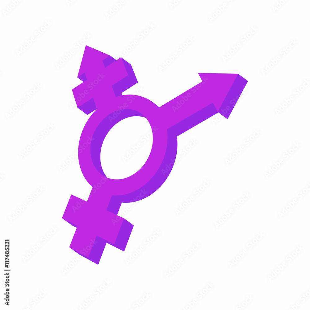 Transgender sign icon in cartoon style isolated on white background ...
