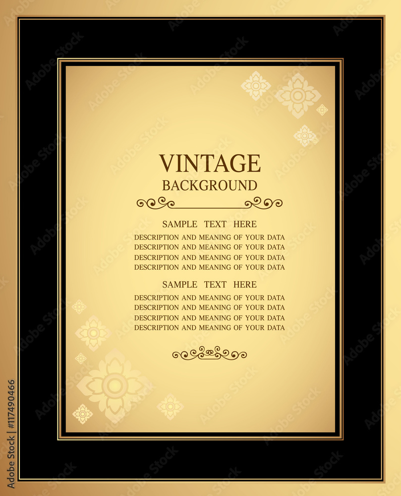 Vintage retro frame certificate background design template Stock ...
