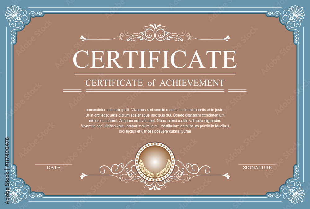 Vintage retro frame certificate background design template Stock ...