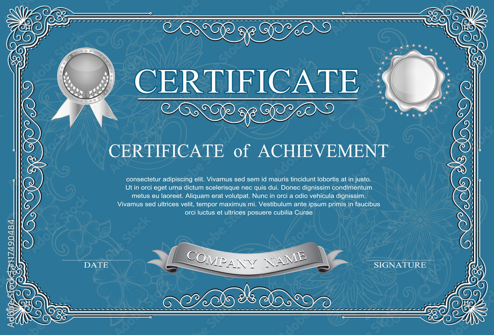 Vintage retro frame certificate background design template Stock ...