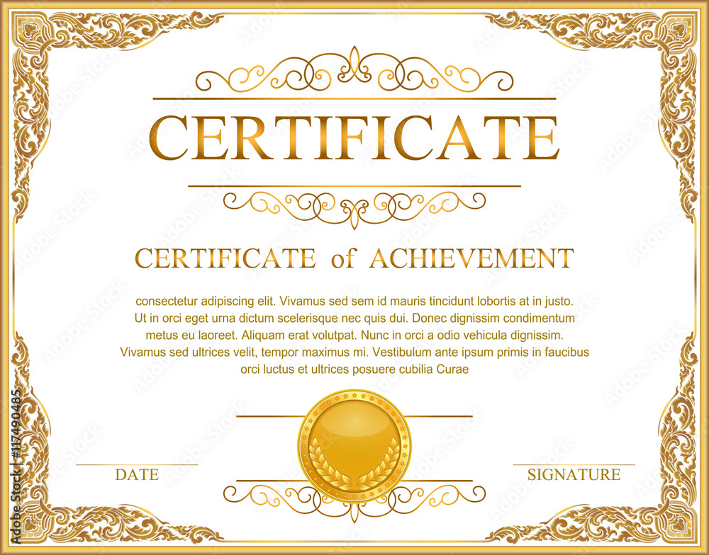 Vintage retro frame certificate background design template Stock ...