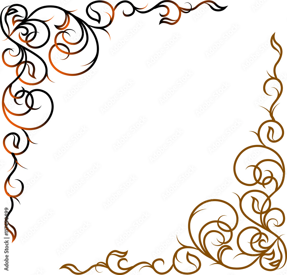 Brown Corner Swirl Designs