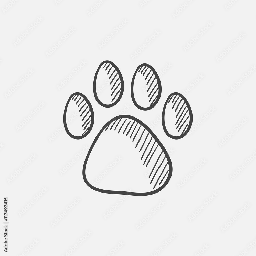 Paw print sketch icon. Stock Vector | Adobe Stock
