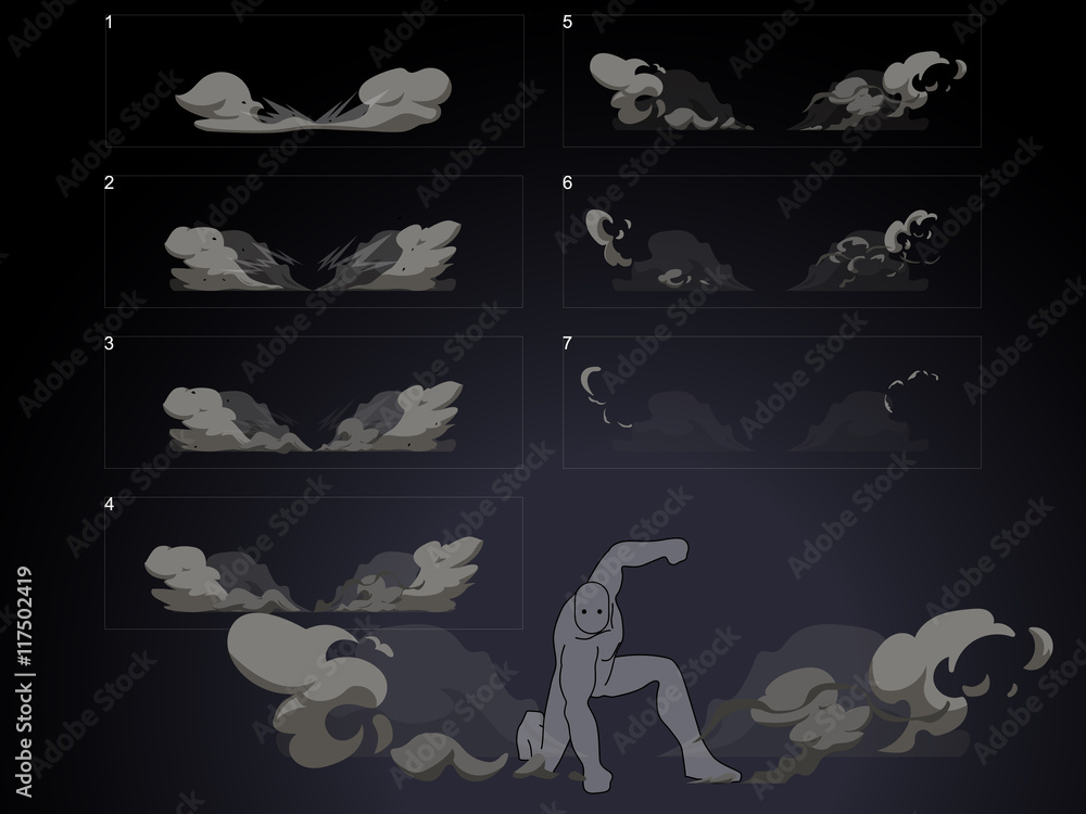 Superhero landing effect animation. Stock Vector | Adobe Stock