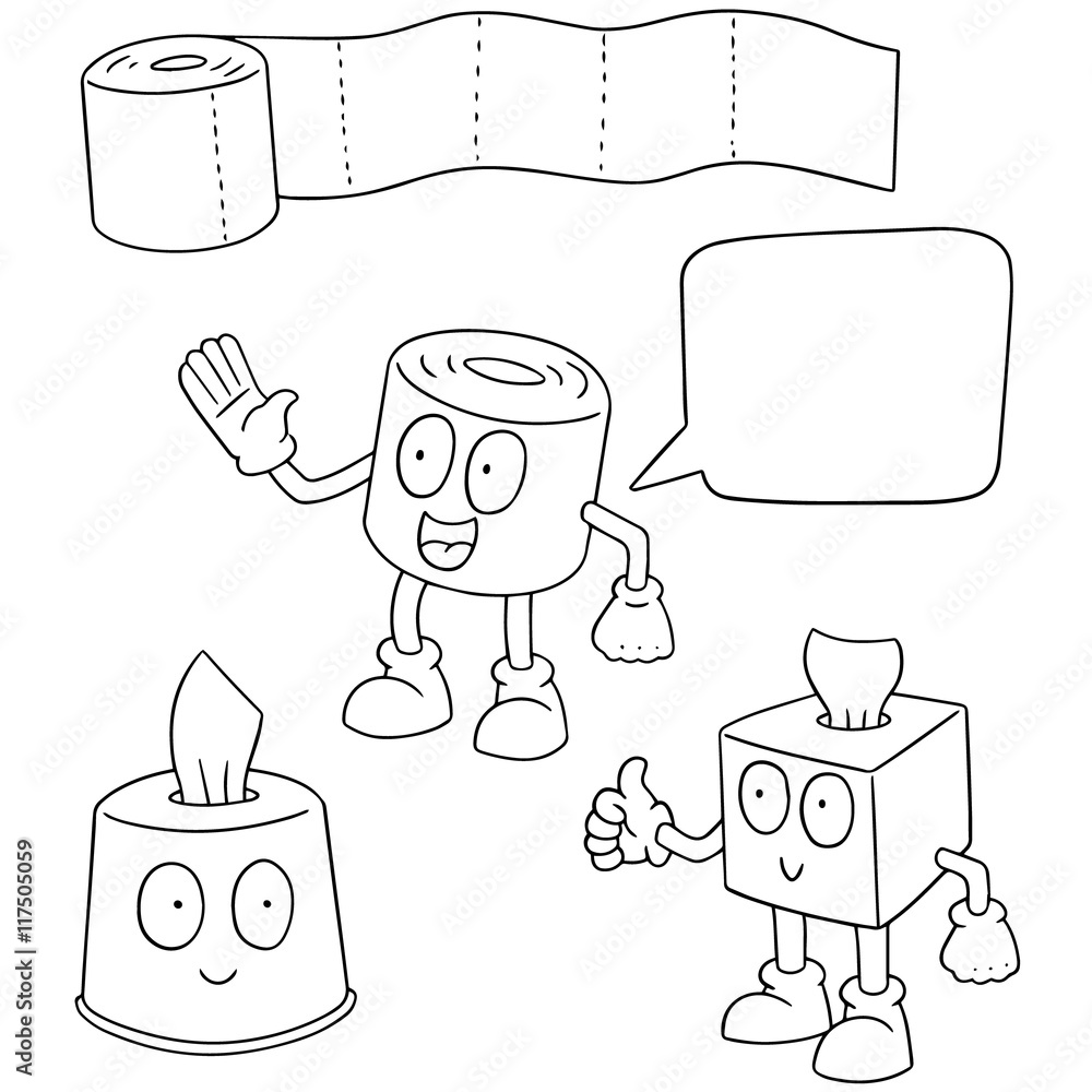 vector set of tissue paper cartoon Stock Vector | Adobe Stock
