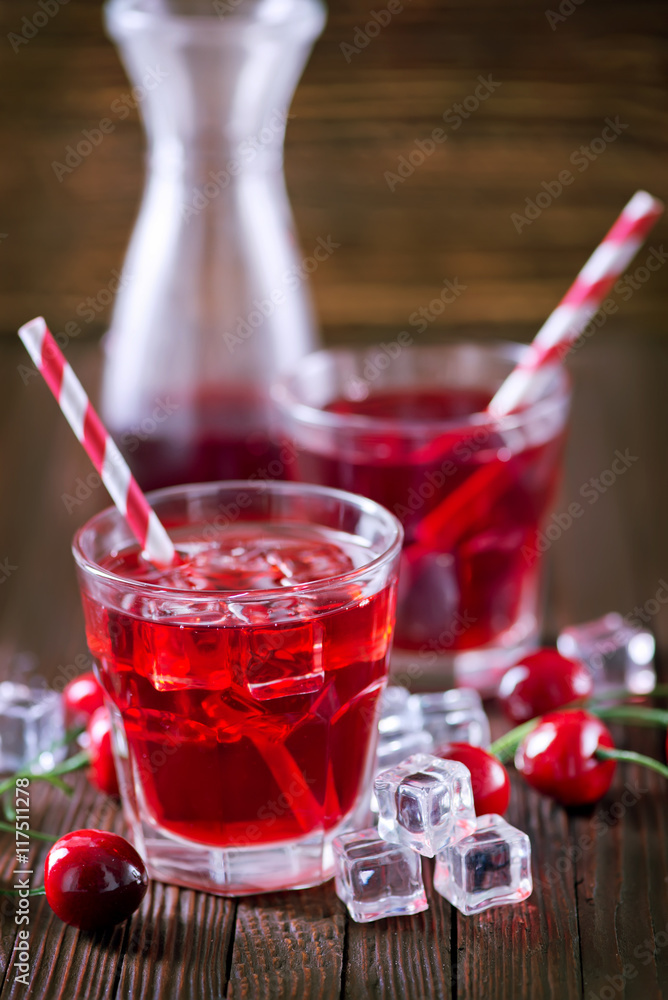 cherry drink Stock Photo | Adobe Stock