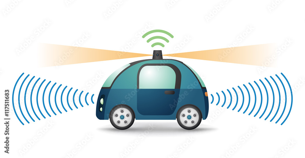 autonomous concept car side view, vector illustration Stock Vector ...