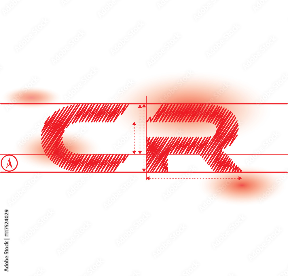 cr redprint font Stock-Vektorgrafik | Adobe Stock