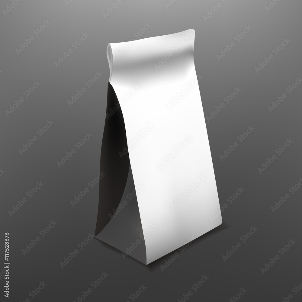 White Paper Food Bag Package For Coffee, Tea, Snacks, Chips, Breakfast ...